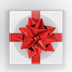 3d realistic red and gold gift ribbon bow Vector Image