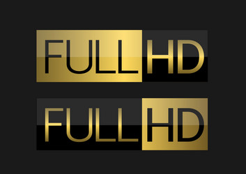 Full hd 1080p golden symbol Royalty Free Vector Image