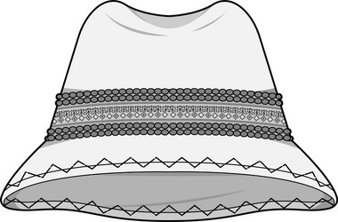 Beanie design fashion technical drawing Royalty Free Vector