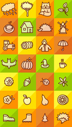 Fall icons Royalty Free Vector Image - VectorStock