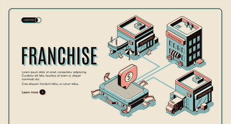 Franchise website landing page design Royalty Free Vector