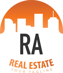 Initial letter ra circle triangle logo design Vector Image