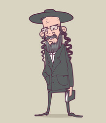 Smiling orthodox jewish man in hat Royalty Free Vector Image