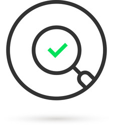 Execution logo like thin line gear with checkmark Vector Image