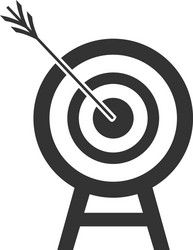 Target with arrow icon isolated dart board sign Vector Image
