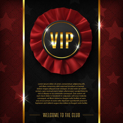Vip gold ribbon label Royalty Free Vector Image