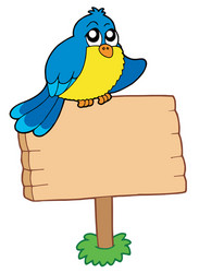 Bird with sign Royalty Free Vector Image - VectorStock