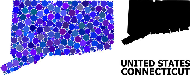Dot mosaic map connecticut state Royalty Free Vector Image