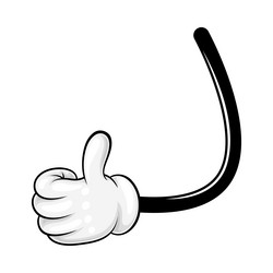 Cartoon hand and comic arm with five fingers Vector Image