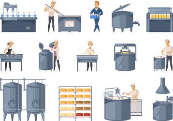 Factory robotized production line cartoon Vector Image