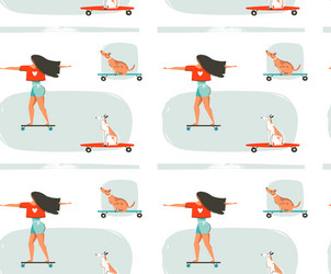 Hand drawn cartoon summer time fun Royalty Free Vector Image