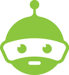 Robot green logo icon Royalty Free Vector Image