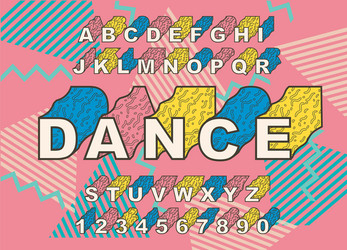 Isometric 3d font back to the 90s alphabet Vector Image