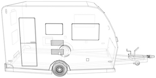 Classic retro camper van side view outline style Vector Image