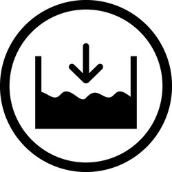 Sea level rise thick line filled colors Royalty Free Vector