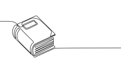 Book one line drawing banner continuous hand Vector Image