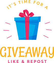 Giveaway logo template for social media post Vector Image