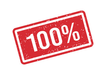 Grunge red 100 percent rubber stamp one hundred Vector Image