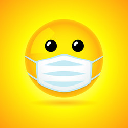 Smile emoji wearing face mask coronavirus Vector Image