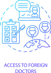 Improve access to care blue gradient concept icon Vector Image