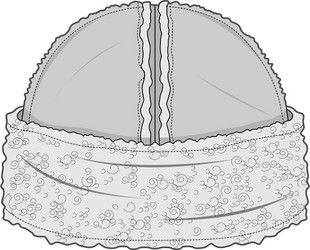 Beanie design fashion technical drawing Royalty Free Vector