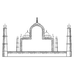 Taj mahal silhouette Royalty Free Vector Image