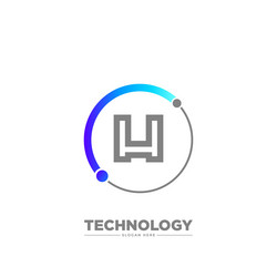 Letter h technology business logo template Vector Image