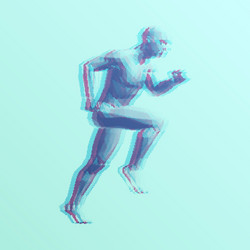 Athlete running start position silhouette Vector Image