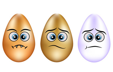 Set of cute smiley easter eggs emoji egg Vector Image