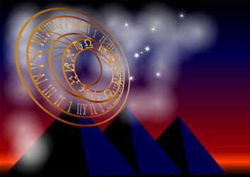 Sundial and windrose half symbols Royalty Free Vector Image