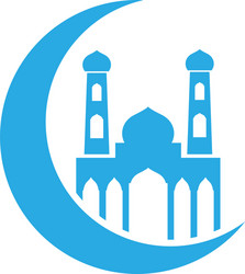 Crescent moon icon islamic symbol Royalty Free Vector Image