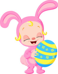Baby with easter egg Royalty Free Vector Image