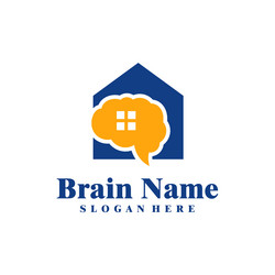 House brain logo design creative Royalty Free Vector Image