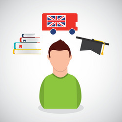 Learn english online icon Royalty Free Vector Image