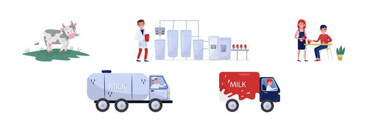 Milk production stages and processing with grazing