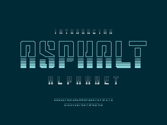 Elegant modern stencil font with serifs Royalty Free Vector