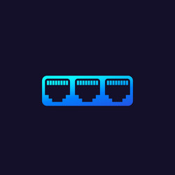 Ethernet port line icon rj45 network socket Vector Image