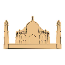 Taj mahal silhouette Royalty Free Vector Image