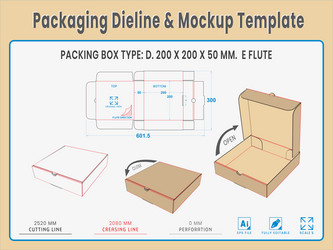Packaging dieline and mockup template Royalty Free Vector