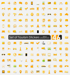Set of tourism stickers Royalty Free Vector Image