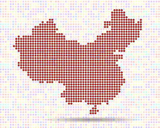 Pixel map of china Royalty Free Vector Image - VectorStock