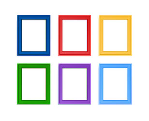 Colored photo frames set Royalty Free Vector Image