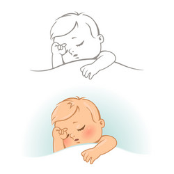 Cute little sleeping baby Royalty Free Vector Image
