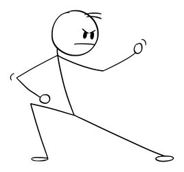 Stickman Kick Vector Images (75)