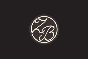 Initials zb logo monogram with simple circle line Vector Image