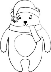 Black and white christmas snowman Royalty Free Vector Image