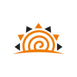 Sun logo template icon brand identity isolated Vector Image