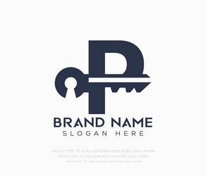Letter p key logo Royalty Free Vector Image - VectorStock