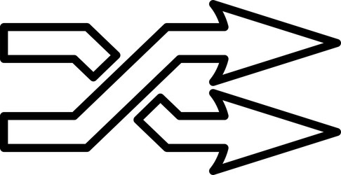 Mix arrows horizontal stroke icon Royalty Free Vector Image
