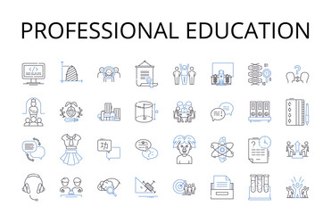 Professional education line icons collection Vector Image